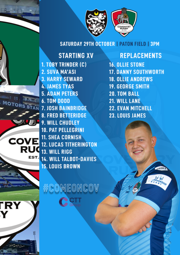 Team News: Coventry vs Caldy - Coventry Rugby