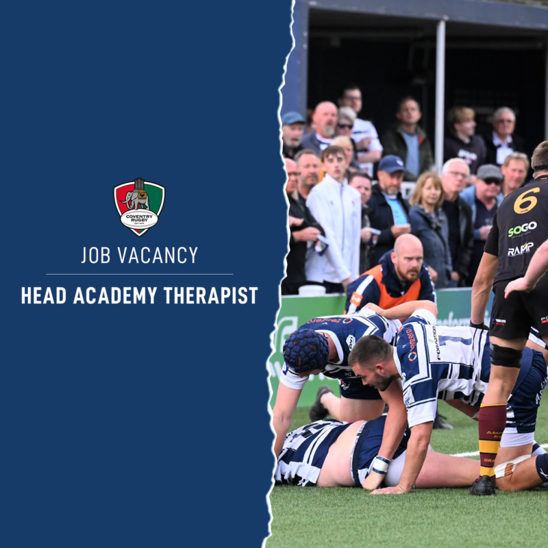 Job Vacancy | Head Academy Therapist - Coventry Rugby